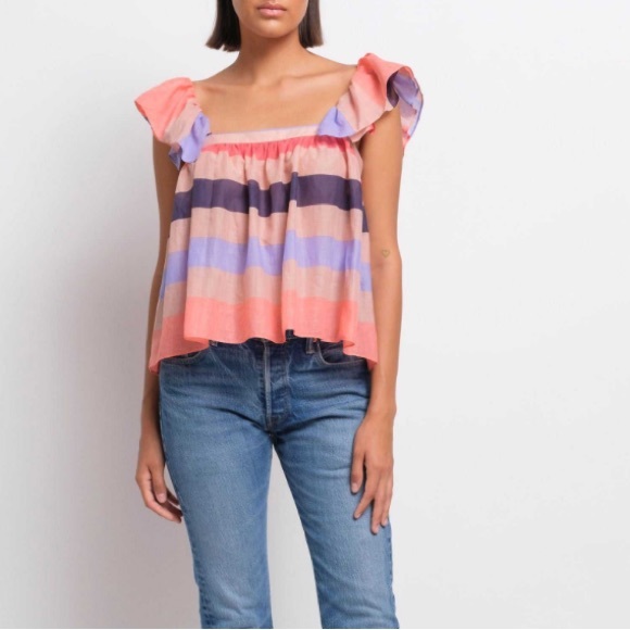 Katherine Kidd | Tops | Nwt Katherine Kidd Juno Striped Crop Tank Top ...